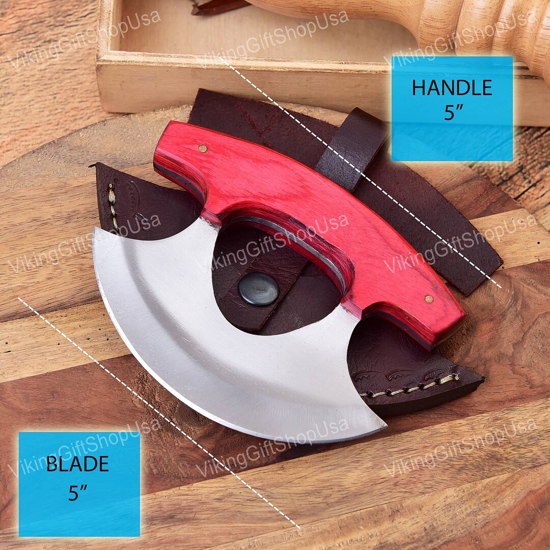 Custom Handmade Ulu Knife, Pizza Cutter, Meat Cutting Knife, Hand ...