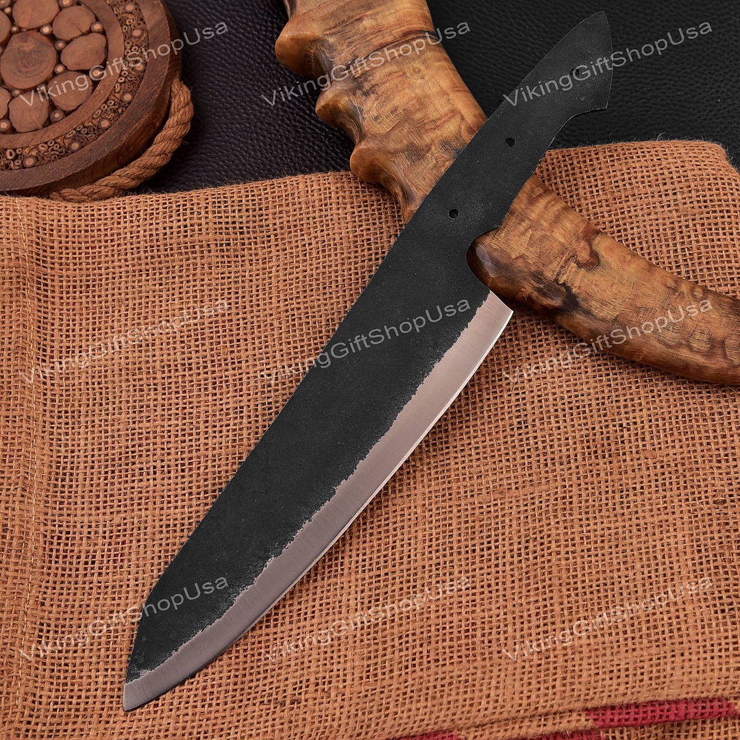Hand Forged Kitchen Knife Blank Blade, Handmade 1095 Steel Blank Blade ...