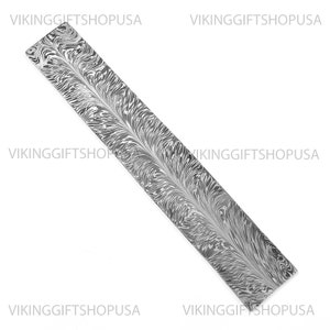 Damascus Steel Mosaic Palm Feather Pattern Billet, Hand Forged Damascus ...