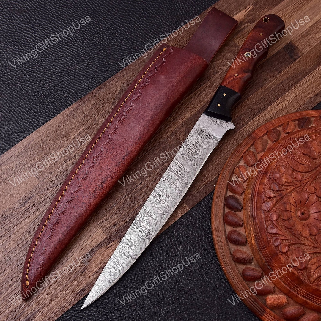 Damascus Steel Handmade Fillet Knife, Hand Forged Damascus Knives ...