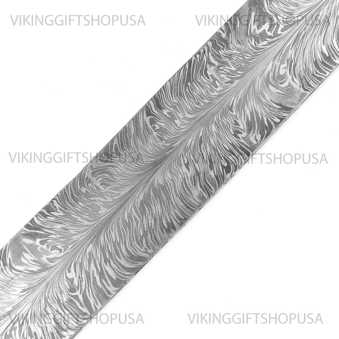 Damascus Steel Mosaic Palm Feather Pattern Billet, Hand Forged Damascus ...