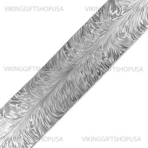 Damascus Steel Mosaic Palm Feather Pattern Billet, Hand Forged Damascus ...