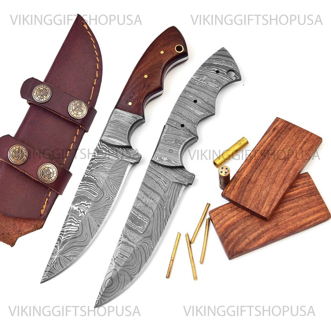 Handmade Damascus Steel Knife Making Kit, Damascus Blank Blade, Knife ...