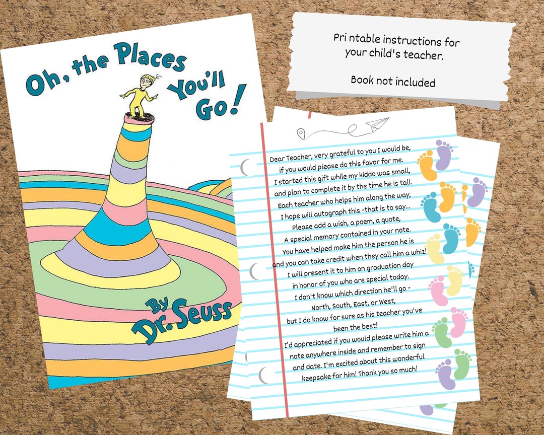Oh the Places You'll Go Printable Instructions - Etsy