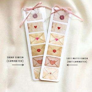 Watercolor-style Love Letter Envelope Customizable Bookmark