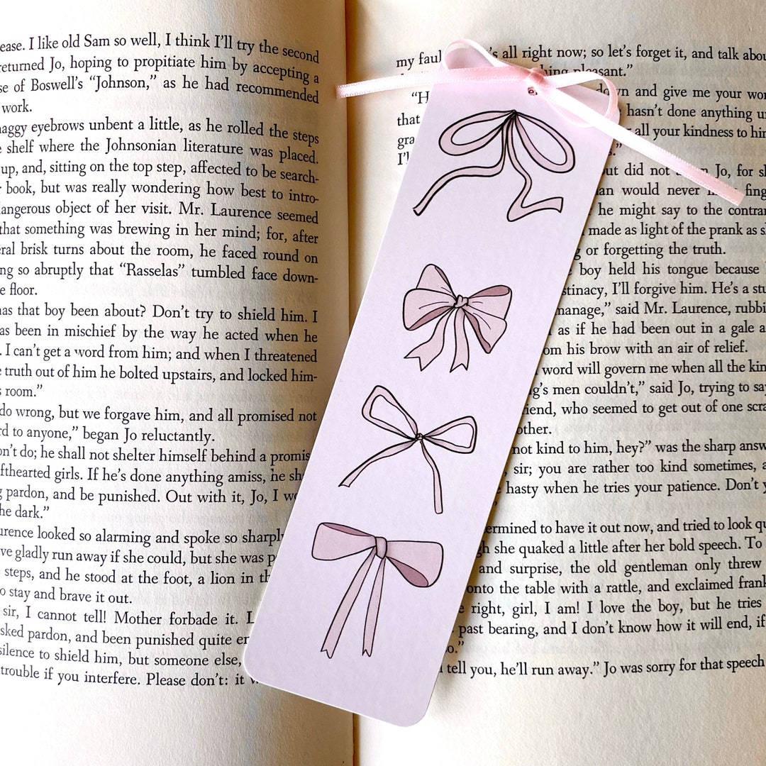 Pink Bow Bookmark 3 - Etsy