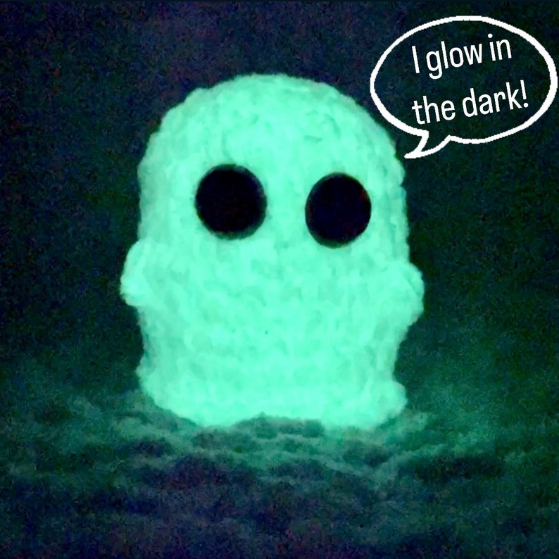 Lil Boo Glow in the Dark Rose Ghost Crochet Ghost Mini Flower Heart ...