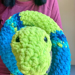 Jumbo Snuggle Snake 5ft Amigurumi Stuffed Animal Large Fluffy Crochet ...