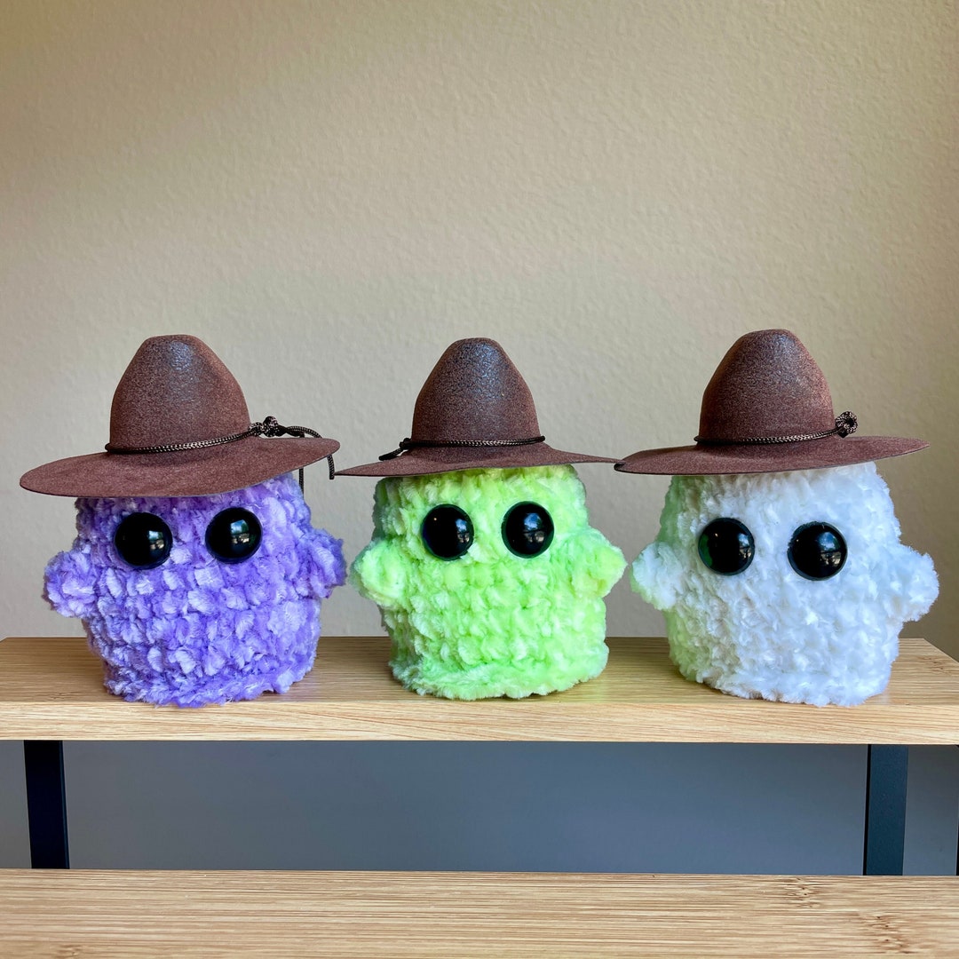 Lil Boo Glow in the Dark Cowboy Ghost Halloween Crochet Ghost Mini ...