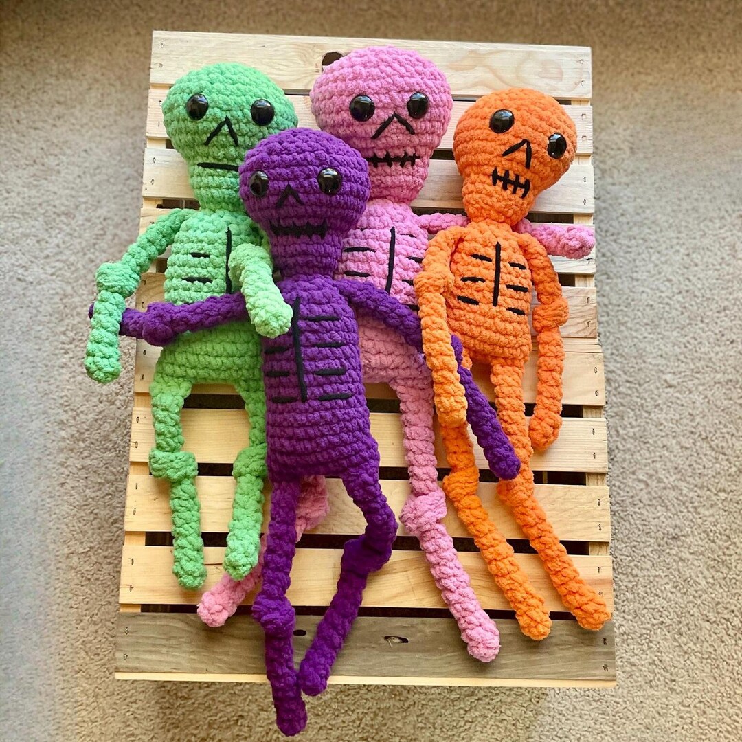 Snuggle Skeleton Calavera Plushie 21in Crochet Snuggler Skeleton Doll ...