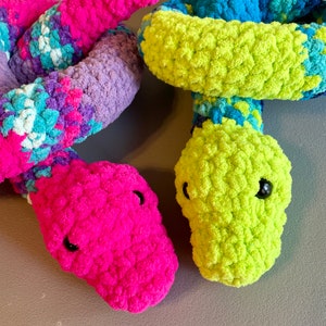 Jumbo Snuggle Snake 5ft Amigurumi Stuffed Animal Large Fluffy Crochet ...