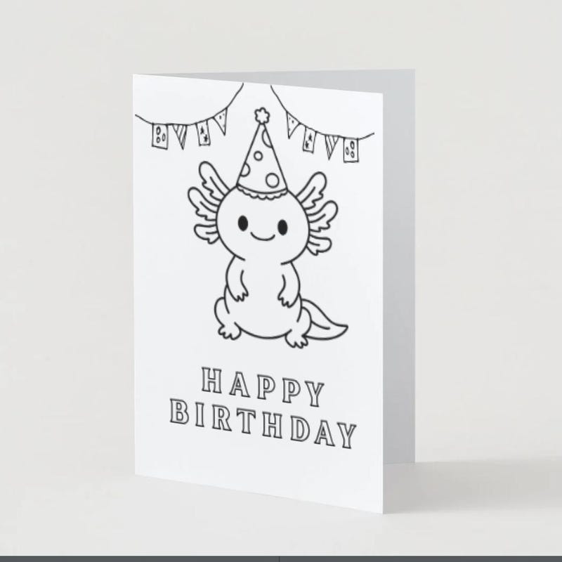 Happy Birthday Card Axolotl - Etsy