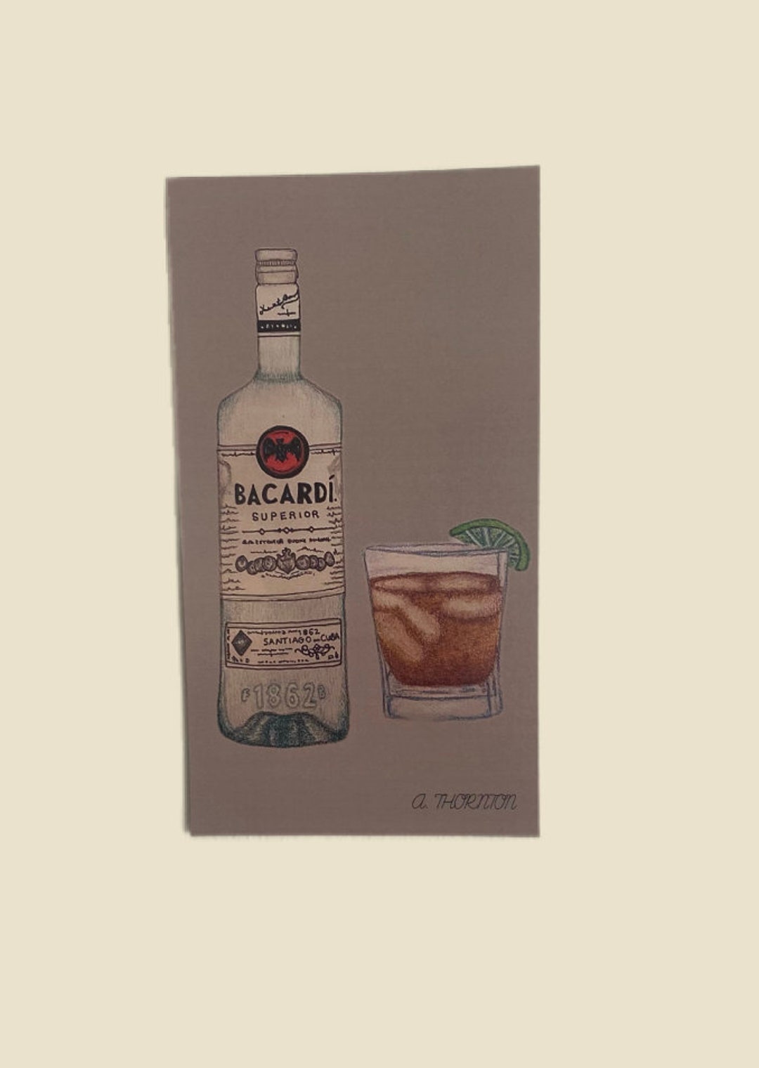 Colored Pencil Bacardi and Coke Print - Etsy