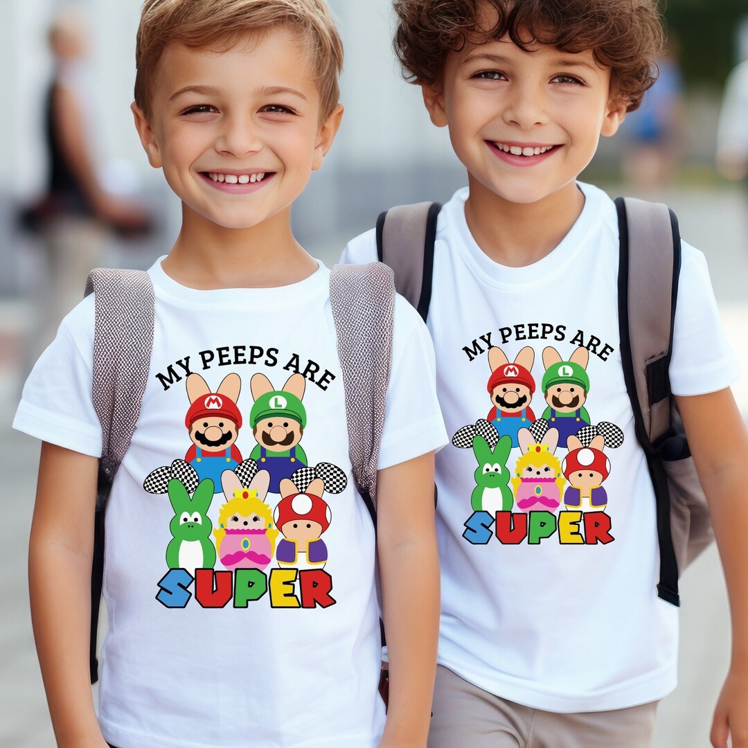 Super Mario Easter Shirt, My Peeps Are Super Shirt, Mario and Friends ...