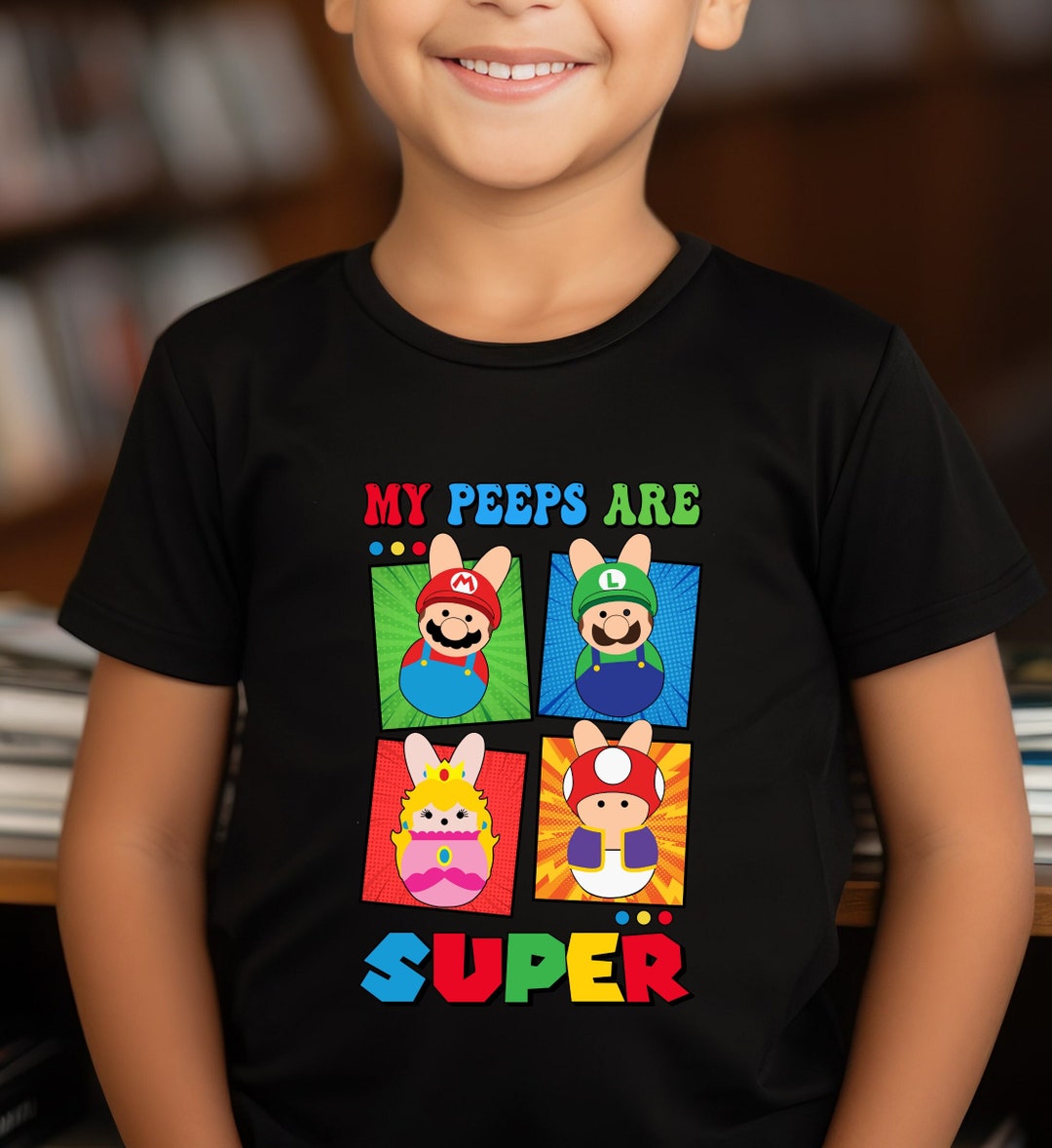 Super Mario Easter Shirt, Mario and Friends Shirt, My Peeps Are Super ...