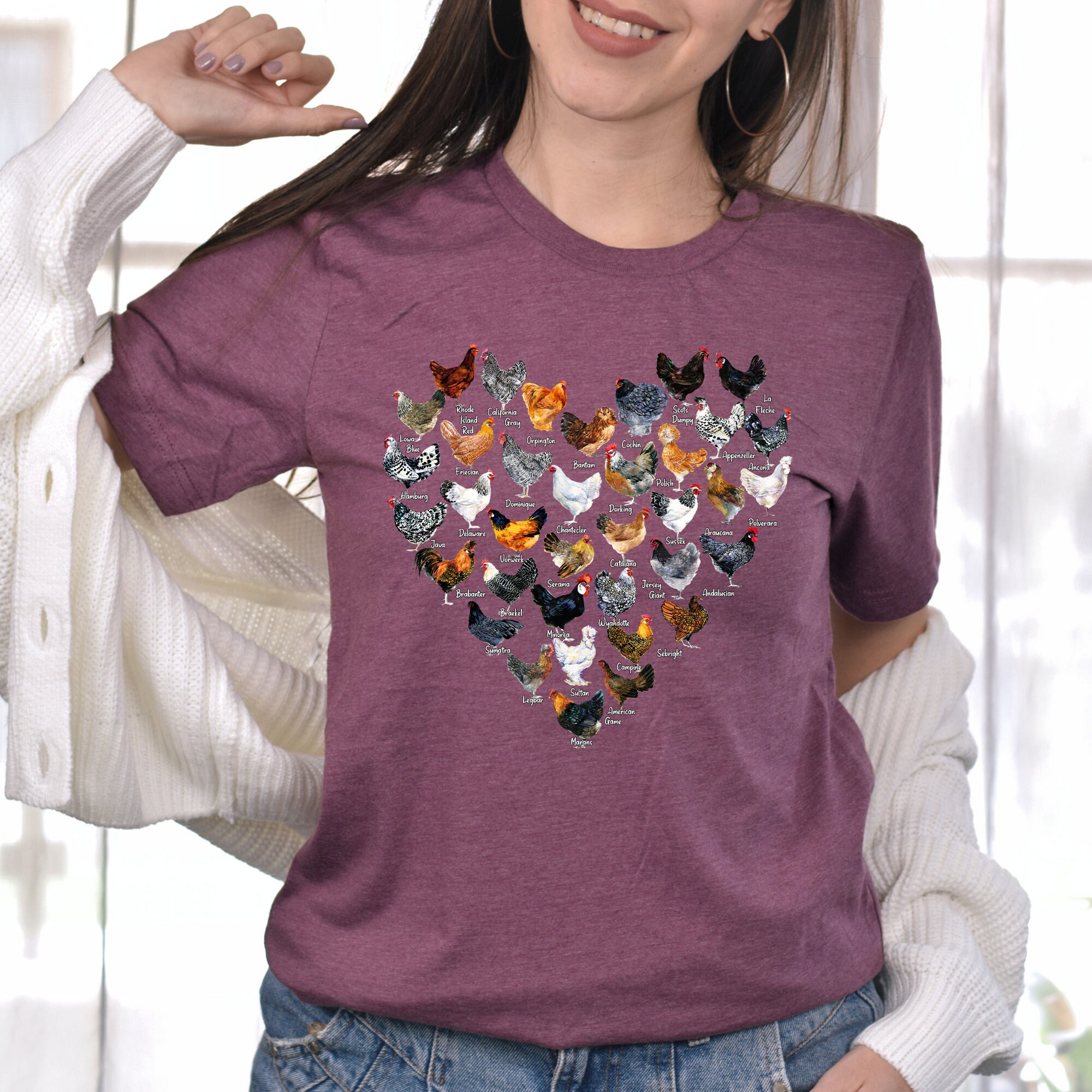 Retro Chicken Breeds Shirt, Gift for Chicken Lover, Funny Chicken Shirt ...