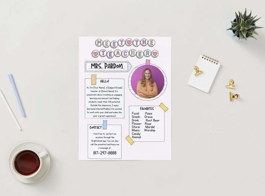 Meet the Teacher Editable Template- Taylor Swifty Era Beads Retro ...