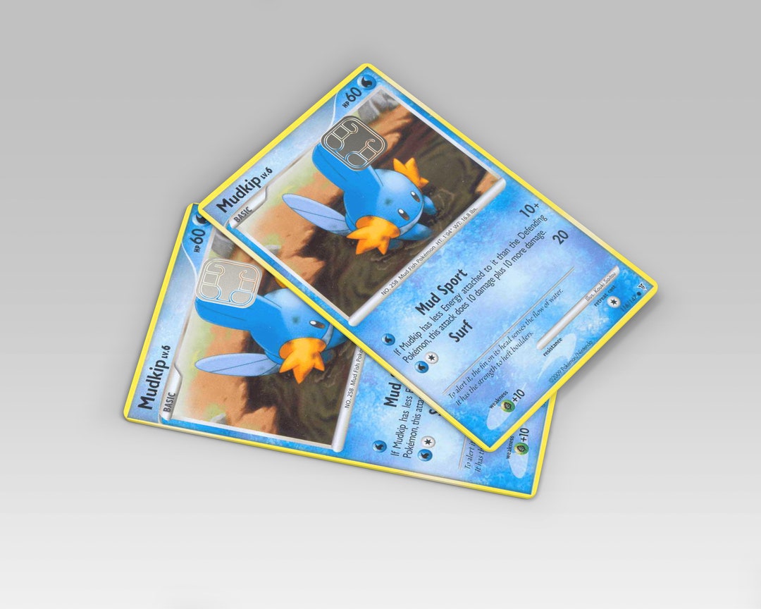 2x Mudkip Pokemon Card Skin for Credit Card Debit Card Sticker Travel ...