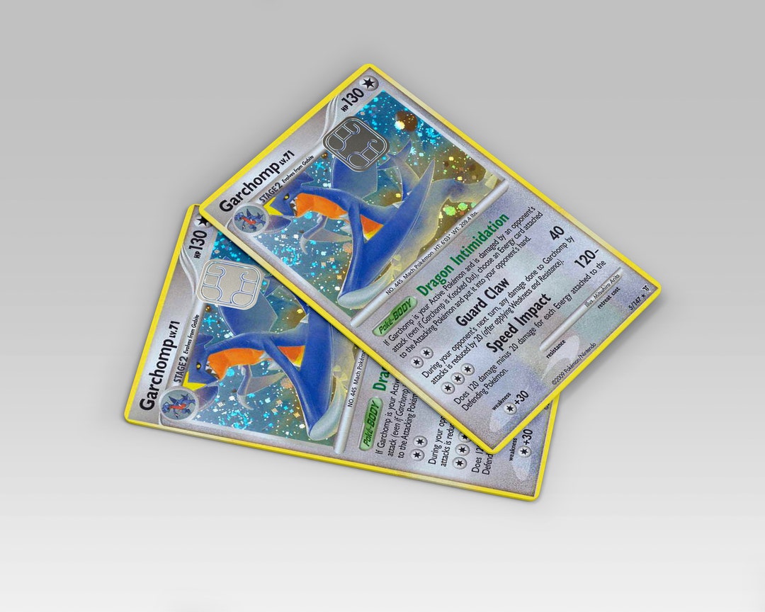 2x Garchomp Pokemon Card Skin for Credit Card Debit Card Sticker Travel ...
