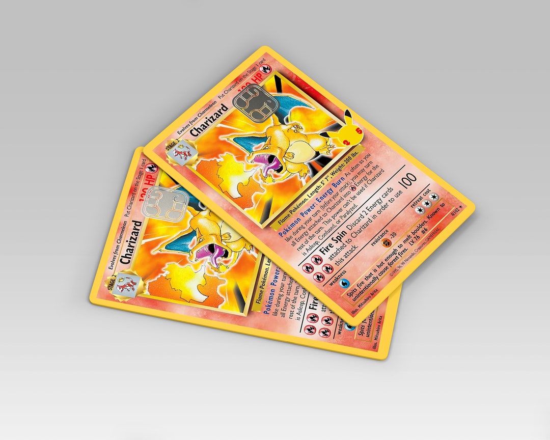 2x Charizard Pokemon Card Skin for Credit Card Debit Card Sticker ...