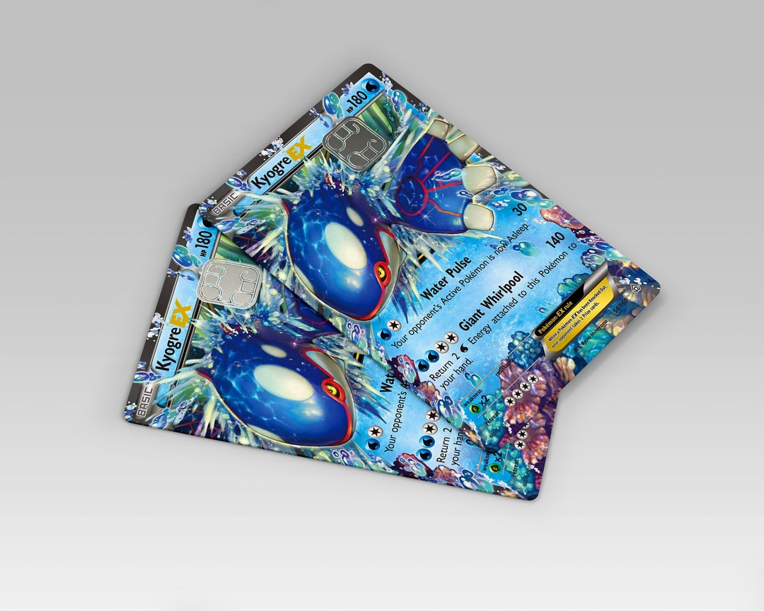 2x Kyogre Pokemon Card Skin for Credit Card Debit Card Sticker Travel ...
