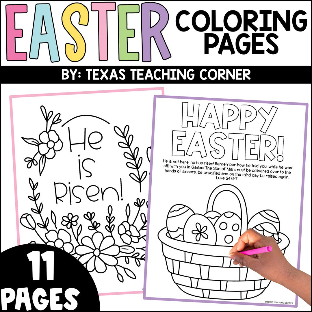Easter Coloring Pages With Bible Verses (digital Download) - Etsy