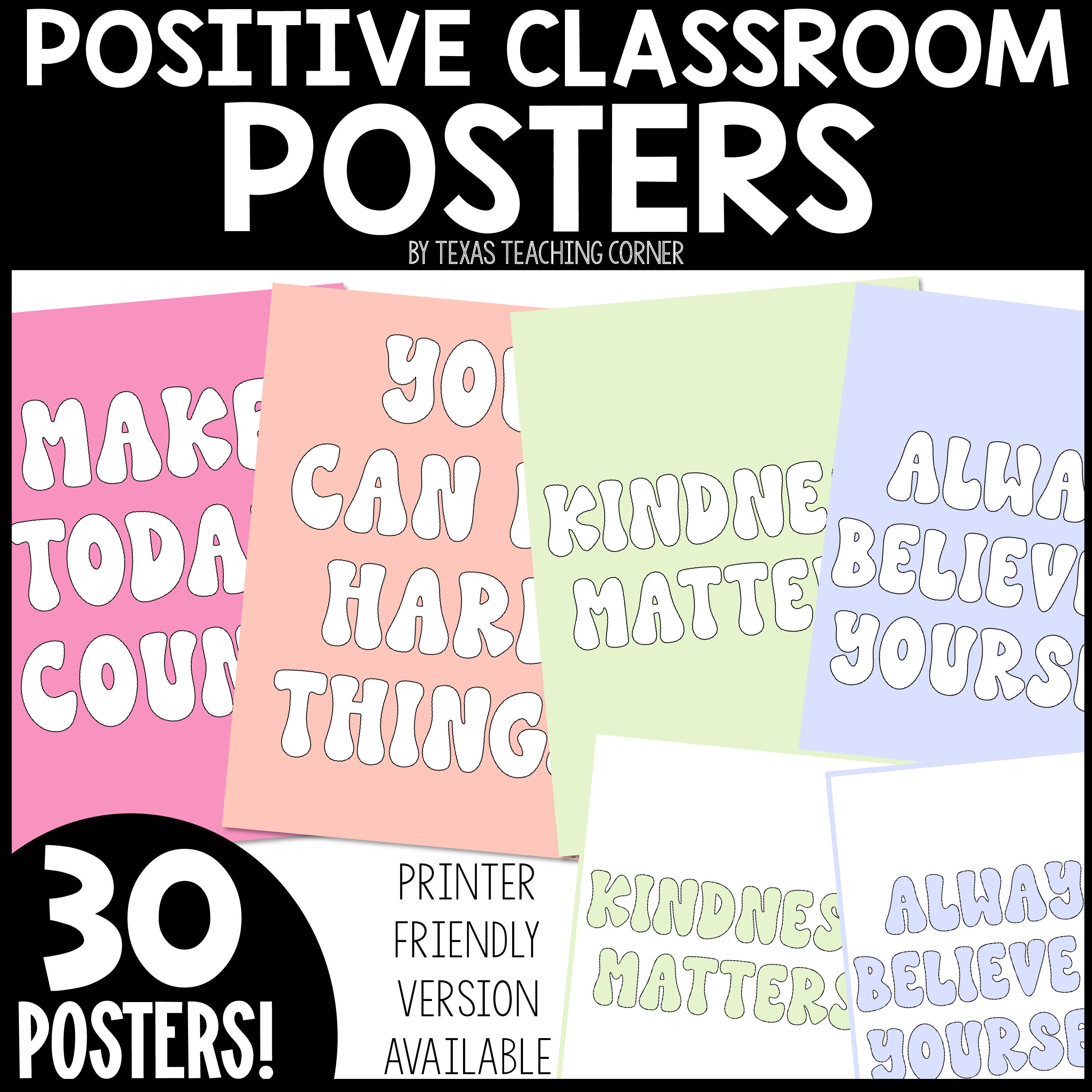 Pastel Groovy Posters | Bulletin Board Display | Groovy Classroom ...