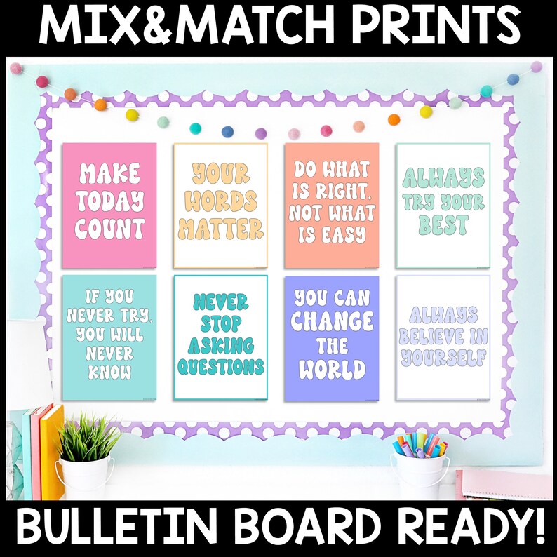 Pastel Groovy Posters | Bulletin Board Display | Groovy Classroom ...