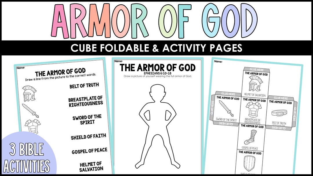 Armor of God Bible Activity | Sunday School Lesson | Church Activity - Etsy