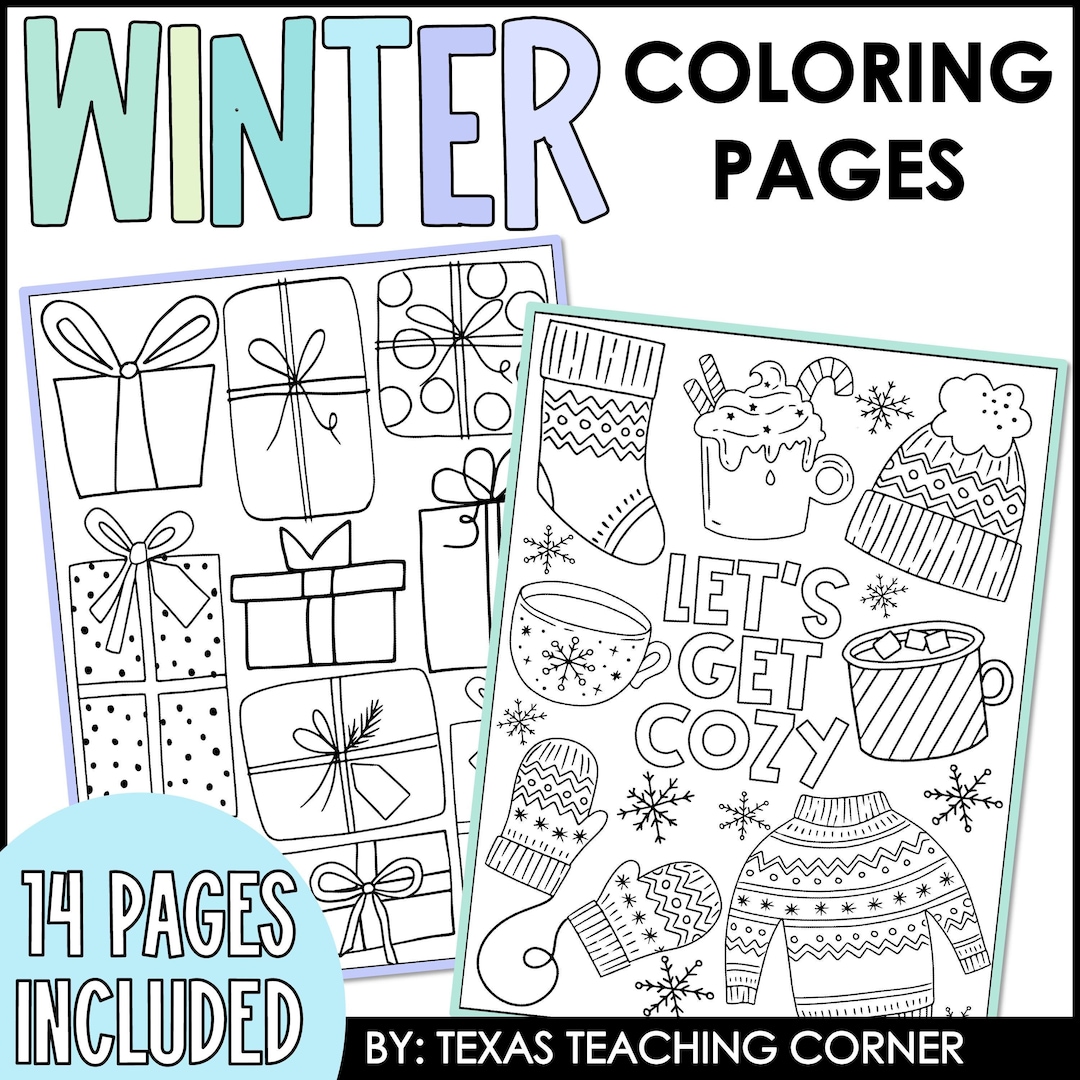 Winter Coloring Pages | Christmas Coloring Activity - Etsy
