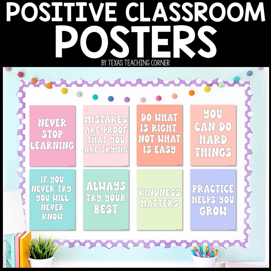 Pastel Groovy Posters | Bulletin Board Display | Groovy Classroom ...