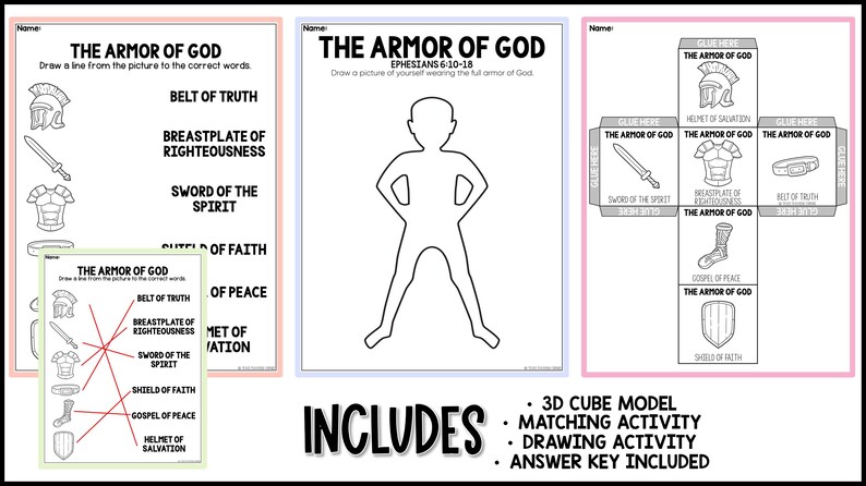 Armor of God Bible Activity | Sunday School Lesson | Church Activity - Etsy