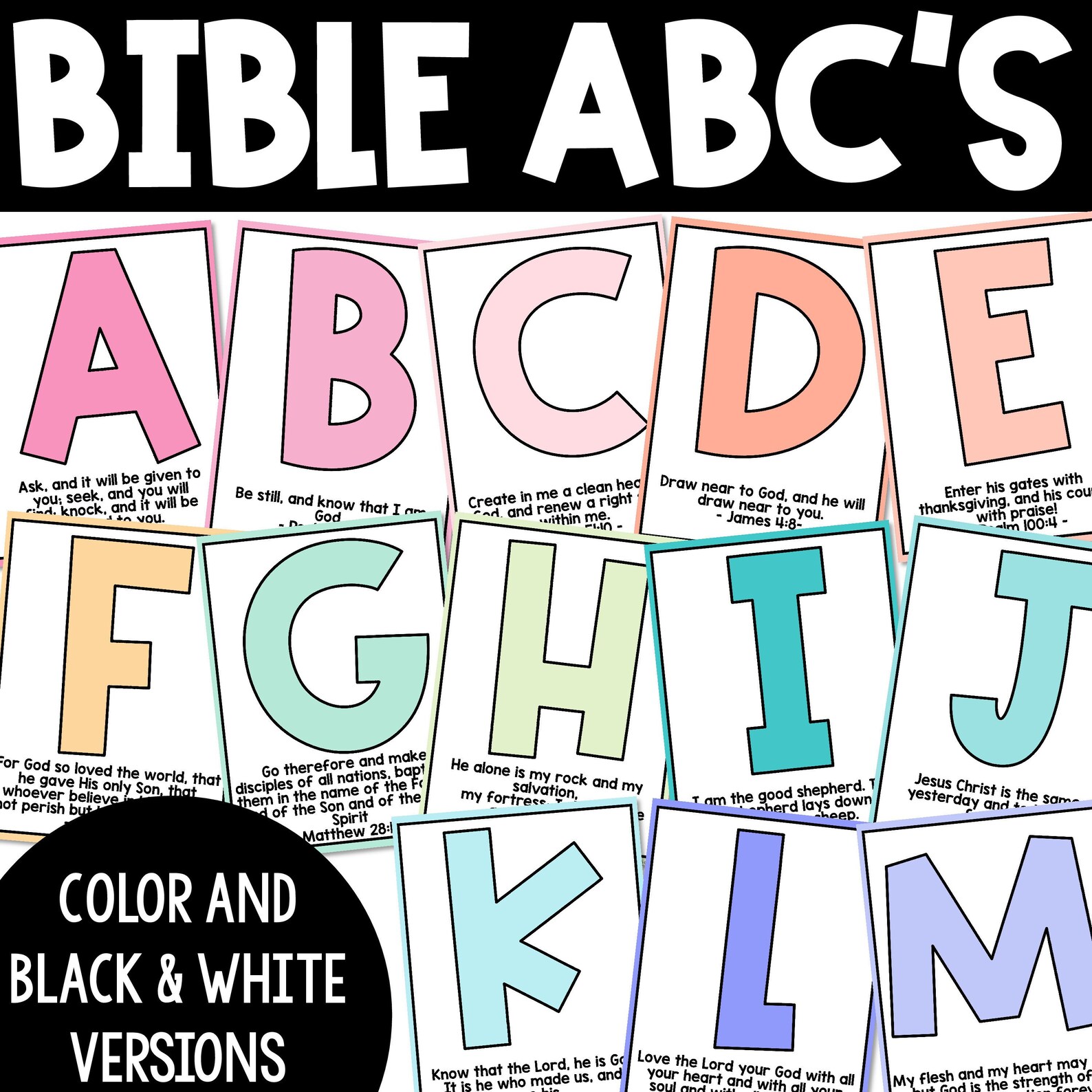 Bible Alphabet Posters | Christian Alphabet Posters | Homeschool ...