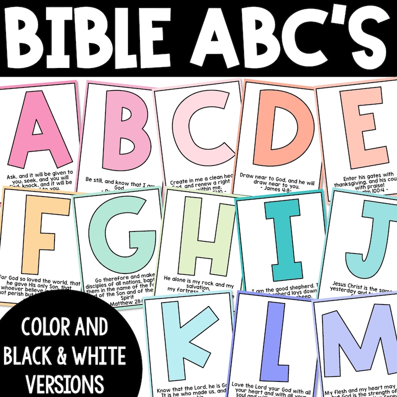 Bible Alphabet Posters | Christian Alphabet Posters | Homeschool ...