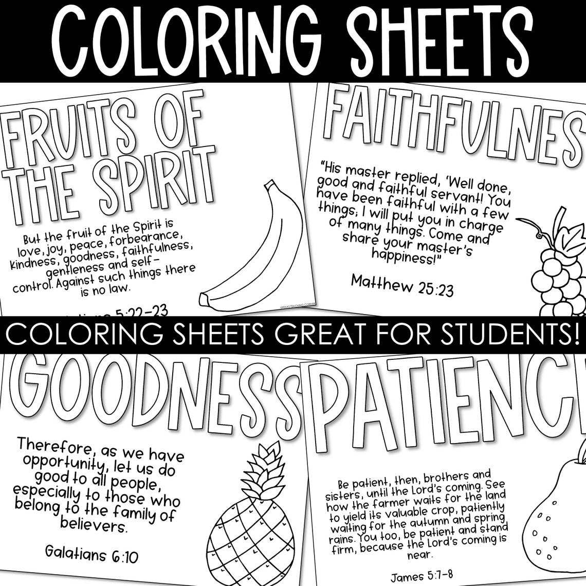Fruit of the Spirit Posters | Christian Classroom Decor (PDF Download ...