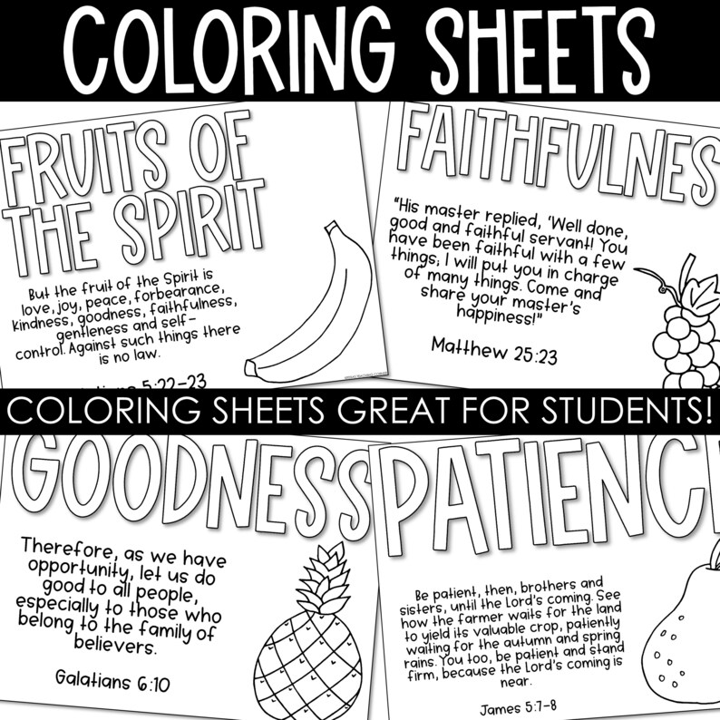 FRUIT of the SPIRIT Posters | Christian Classroom Decor | Fruit of the ...