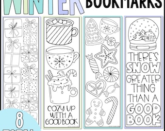 Snowflakes Bookmarks - PDF Coloring Page - Etsy UK