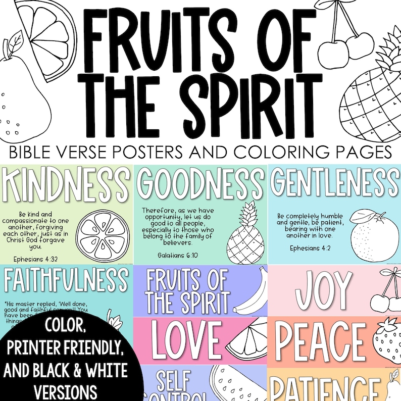 Fruit of the Spirit Posters | Christian Classroom Decor (PDF Download ...