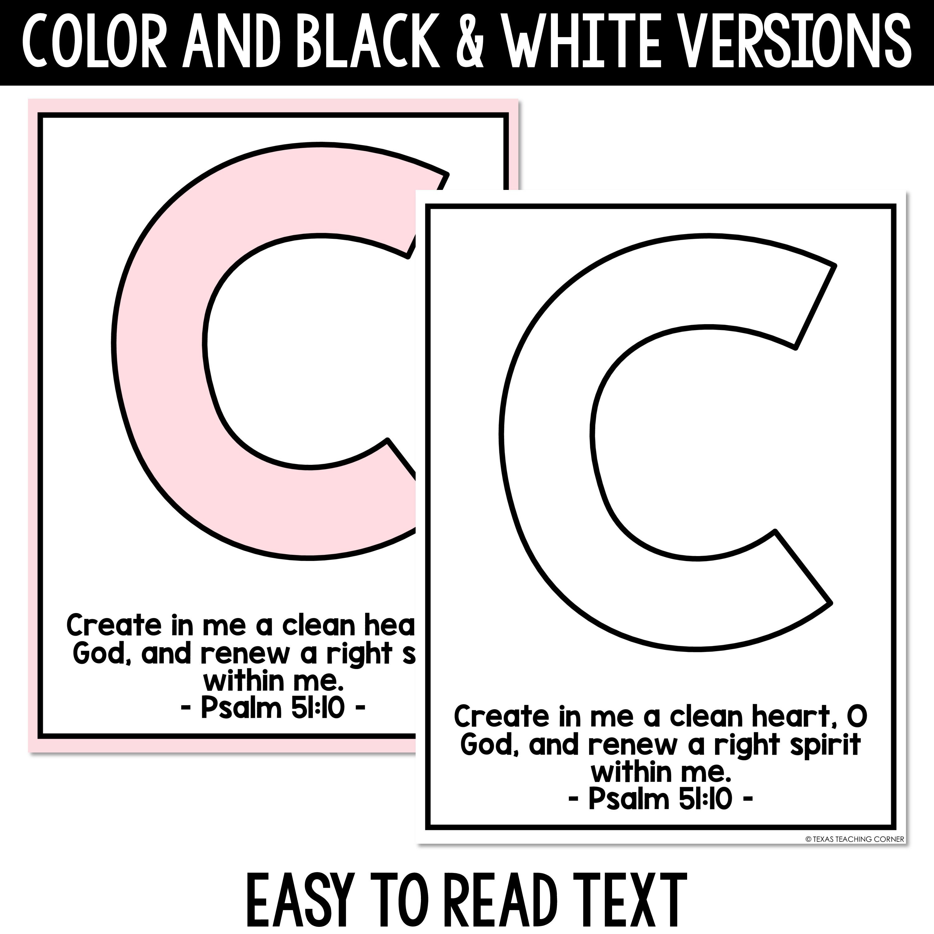 Bible Verse Alphabet Posters | Pastel Rainbow Christian Decor (digital ...