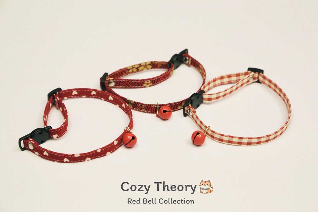 Cat Collar With Red Bell - Colour Bell Collection - Adjustable ...