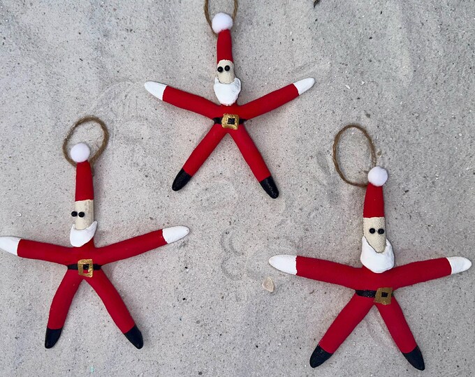 Large Santa Starfish Ornament, Santa Clause, Christmas Ornaments ...