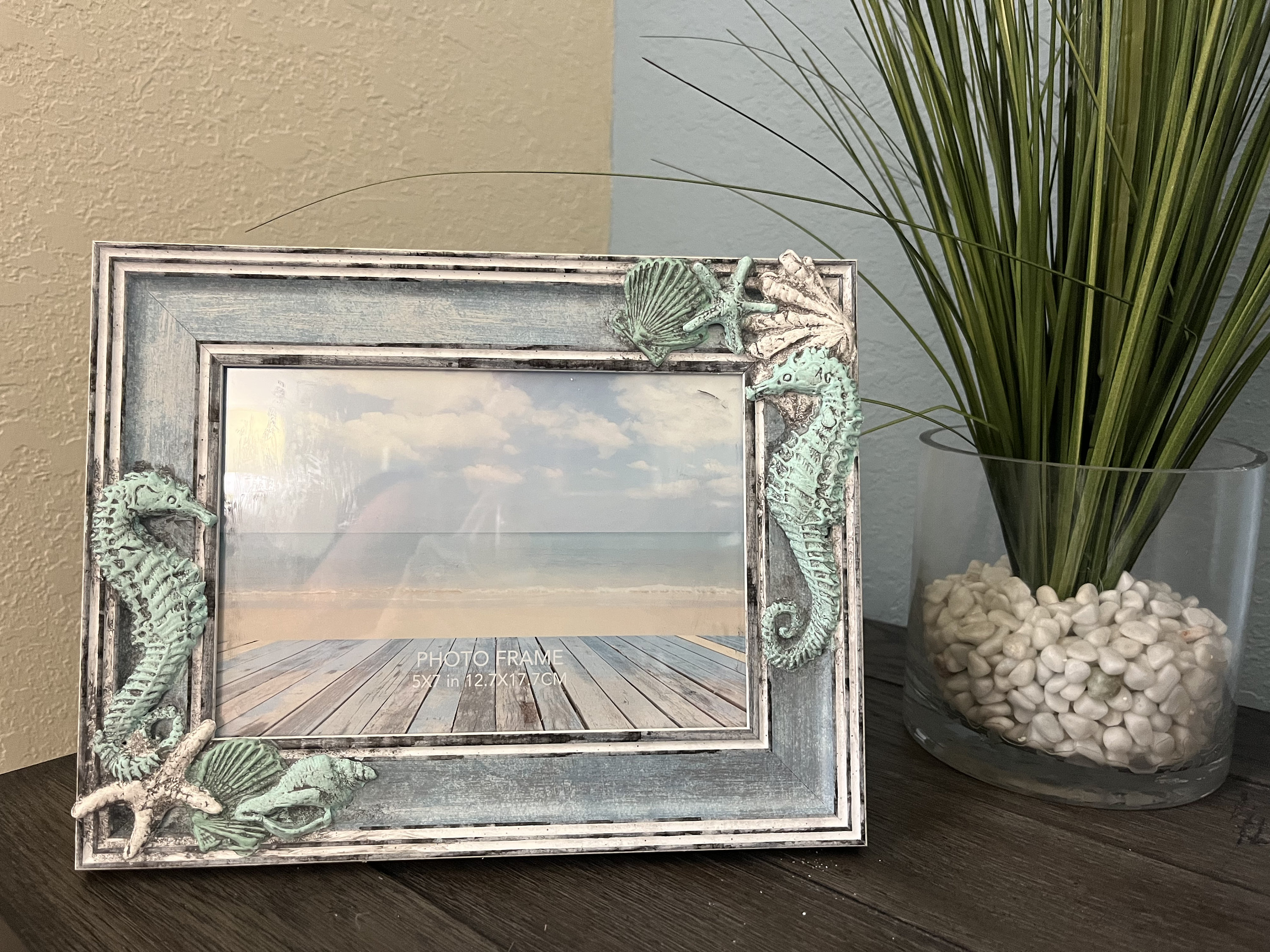 Coastal Picture Frame for 5x7 Horizontal Photograph, Light Coastal ...