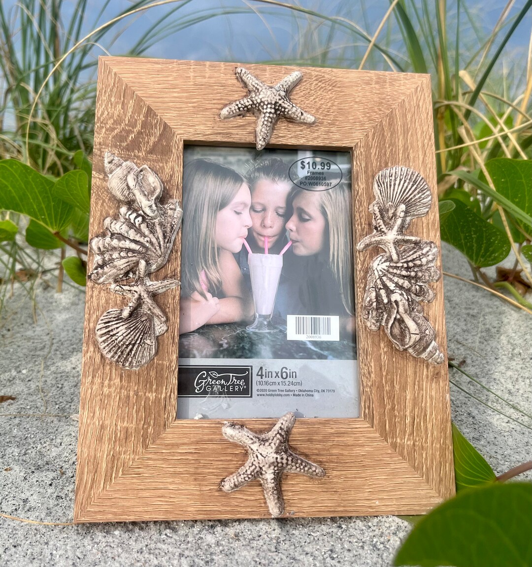 4x6 Coastal Picture Frame, Horizontal or Vertical Photographs, Wood ...