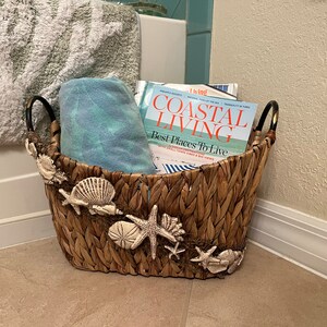 Beachy Rattan Basket With Handles - Etsy