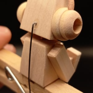 Tiny Wooden Robot Automaton (it Bobs It Head When You Squeeze the ...