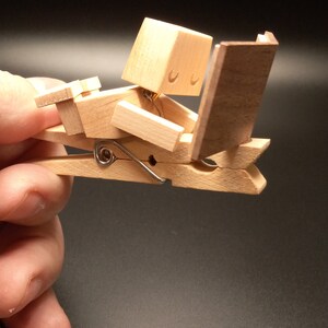 Tiny Robot Clothespin Automaton Reading a Book (it Turns It's Head When ...