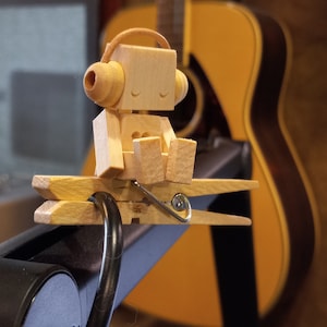 Tiny Wooden Robot Automaton (it Bobs It Head When You Squeeze the ...