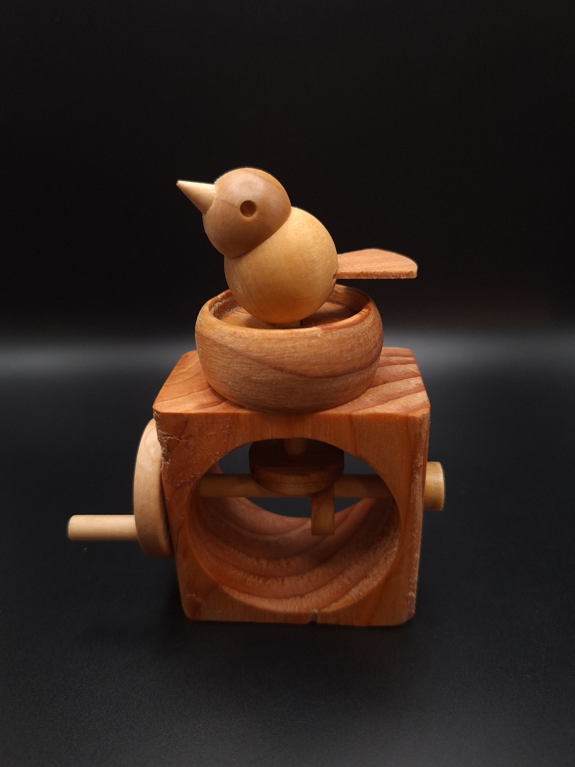 Bird Automaton (it Hops and Spins in the Nest When You Turn the Hand ...