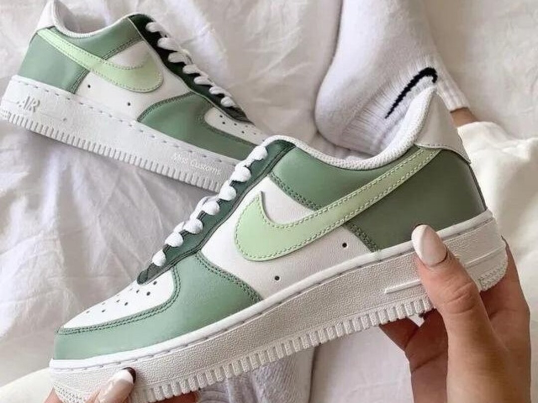 Evergreen Envy Triple Green Custom Air Force 1's - Etsy