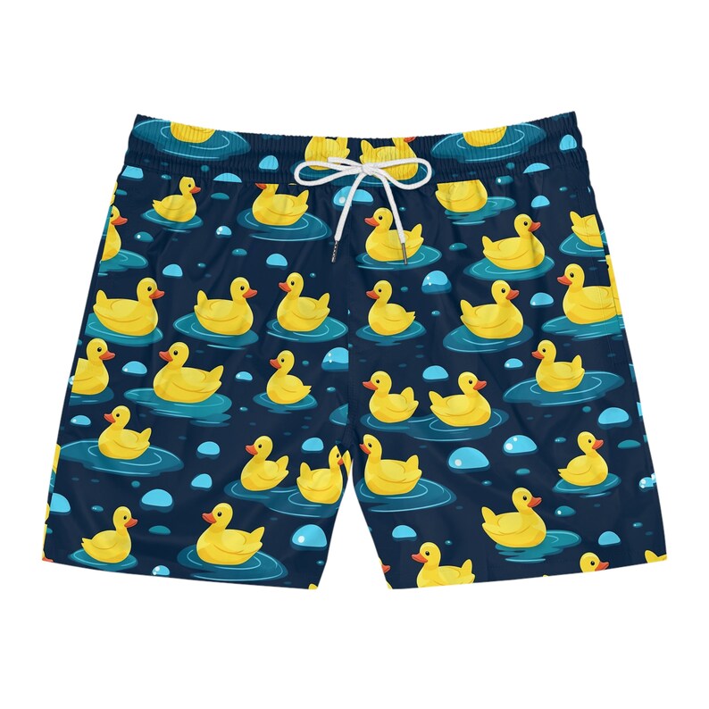 Mens Swim Trunks Rubber Duck Pattern Swimming Shorts Etsy